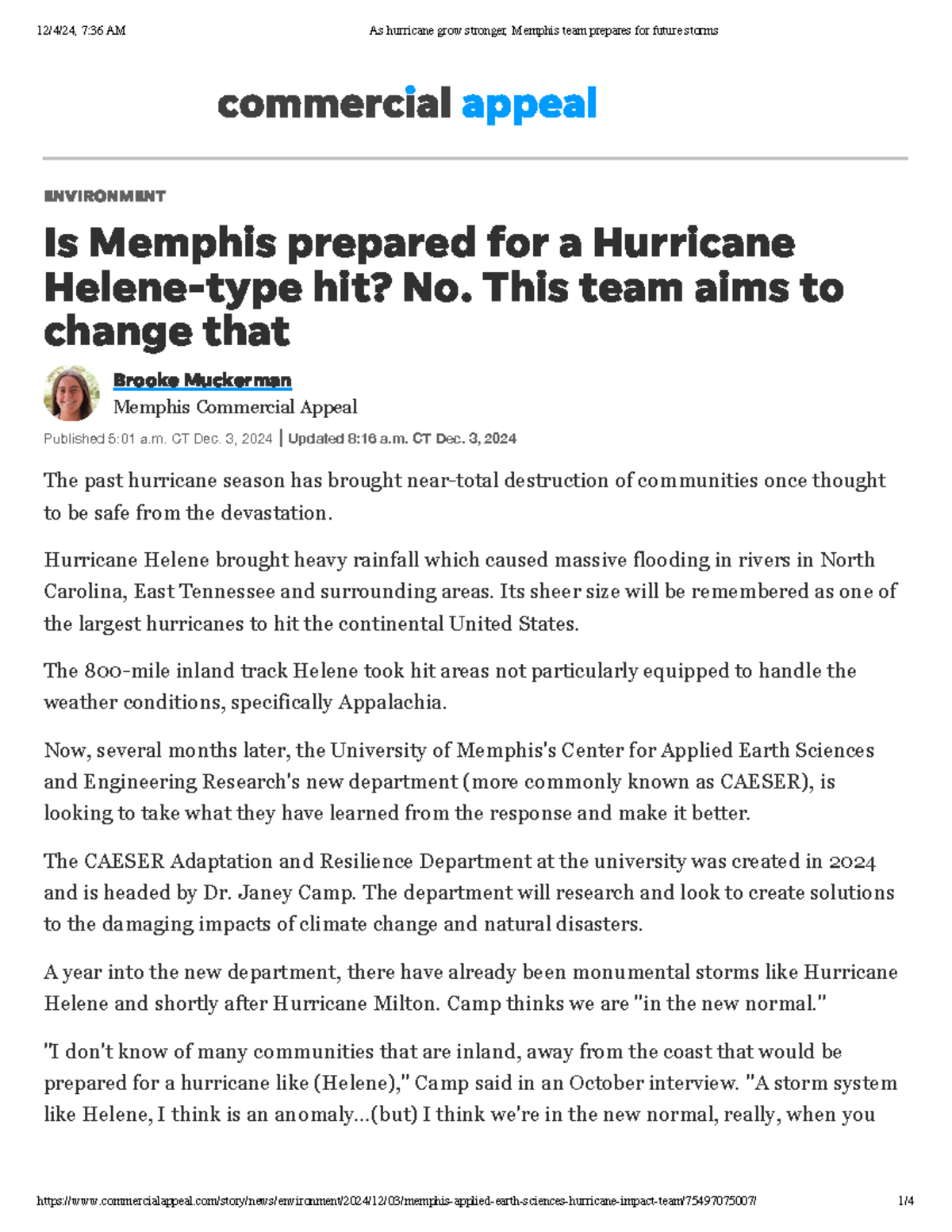 Memphis Hurricane News 12:3:24 - ENVIRONMENT Is Memphis prepared for a ...