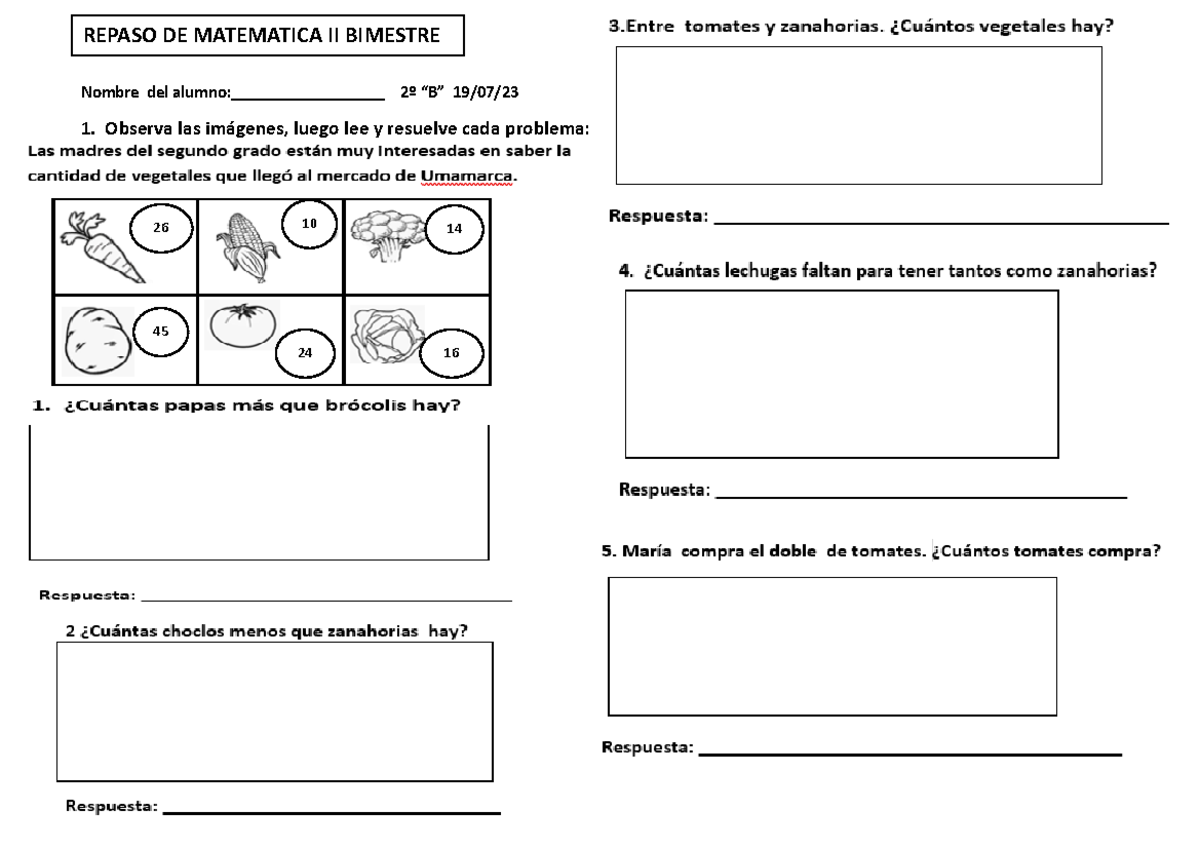 Repaso DE Matematica II Bimestre 2DO B - Nombre del alumno ...