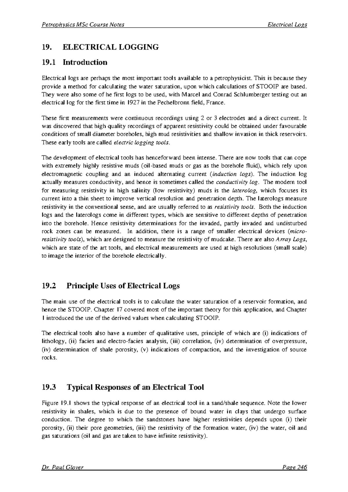 05 Resistivity Logging-II - 19. ELECTRICAL LOGGING 19 Introduction ...