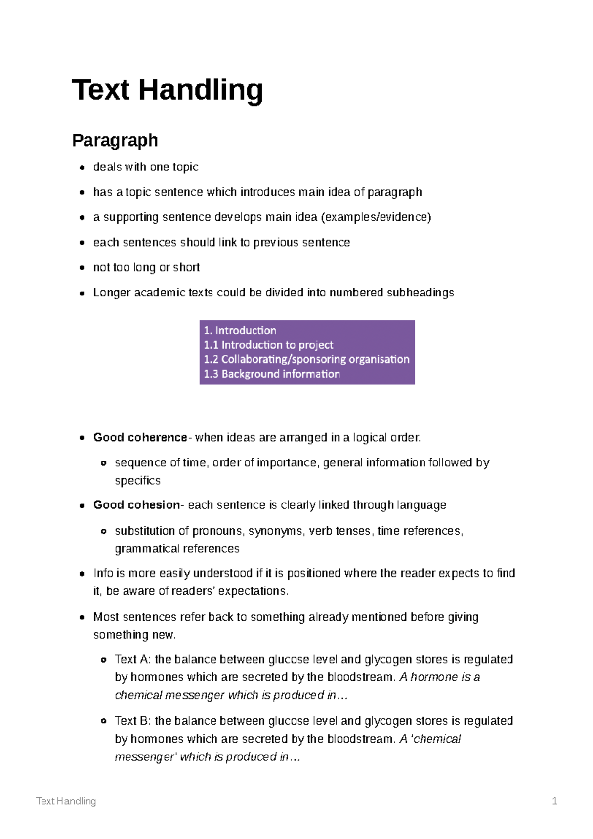 Text Handling - Notes copied directly from Writing and Referencing ...