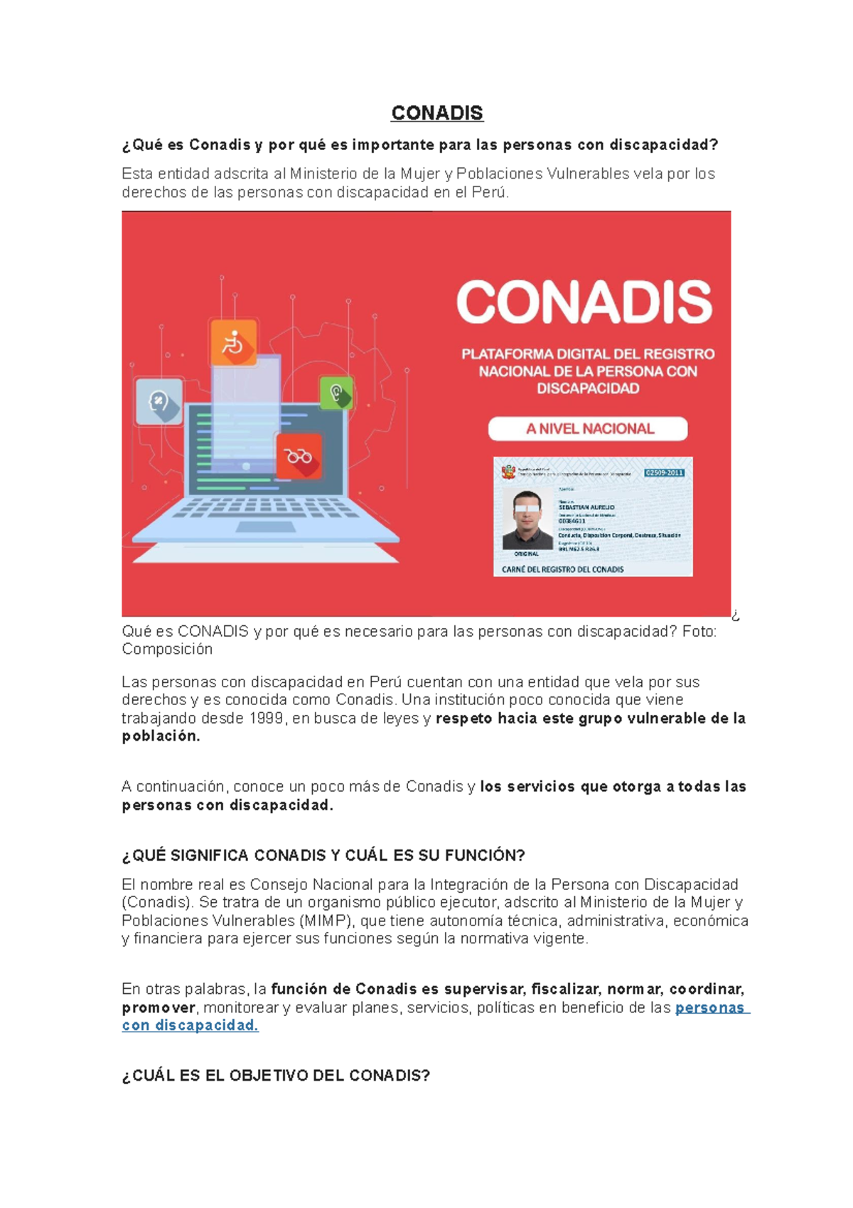 Conadis - sobre los derechos de los discapacitados para trabajar ...