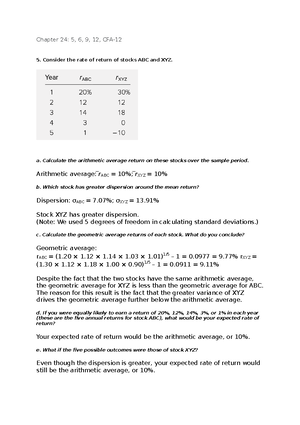 Week 8 Tutorial - Chapter 14: 8, 10, CFA- Chapter 15: 2, 3, 7 Chapter ...