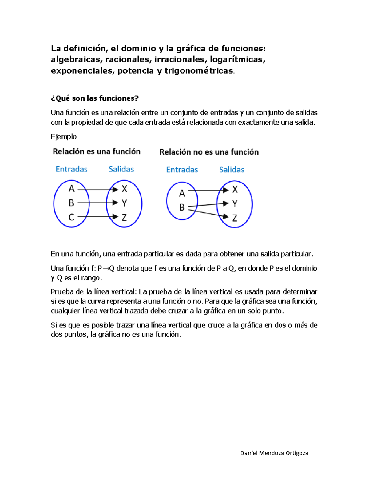 Investigacion - La definiciÛn, el dominio y la gr·fica de funciones: algebraicas, racionales ...