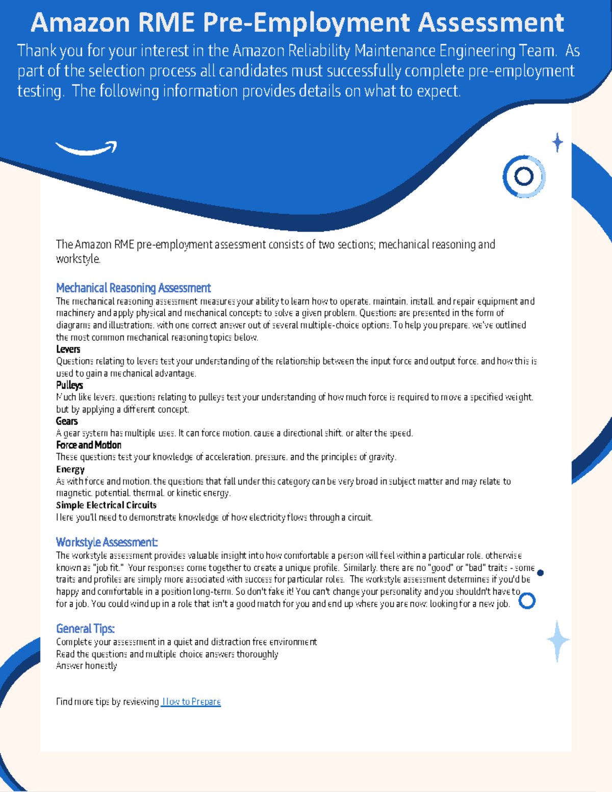 RME Assessment Prep - Amazon RME Pre-Employment Assessment Thank you ...