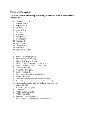 Week 4 activity Cardiovascular drugs - Match the following Doxazosin ...