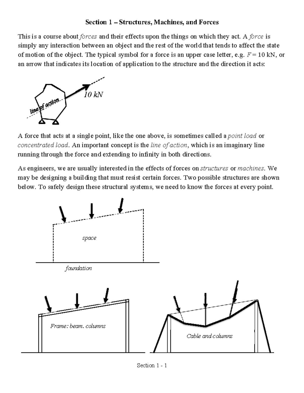 Section 1 - Types of Forces - Section 1 – Structures, Machines, and ...
