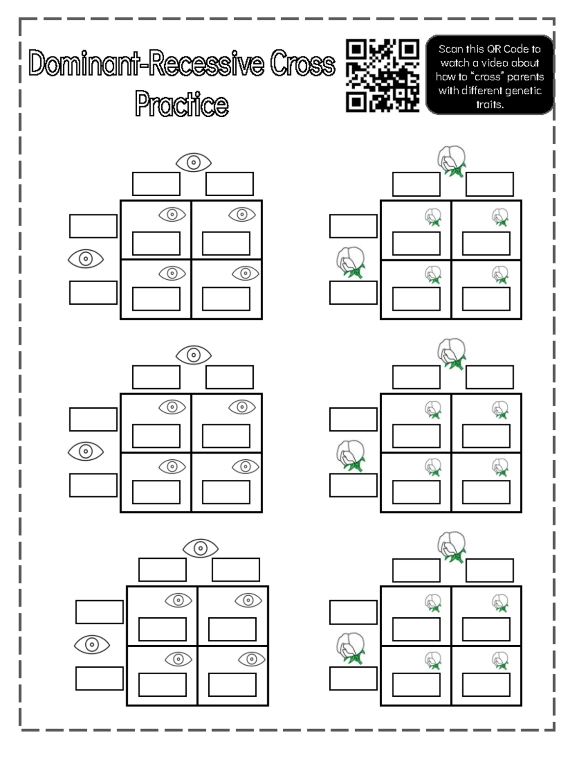 Copy of Dominant-Recessive Cross Practice - Scan this QR Code to watch ...