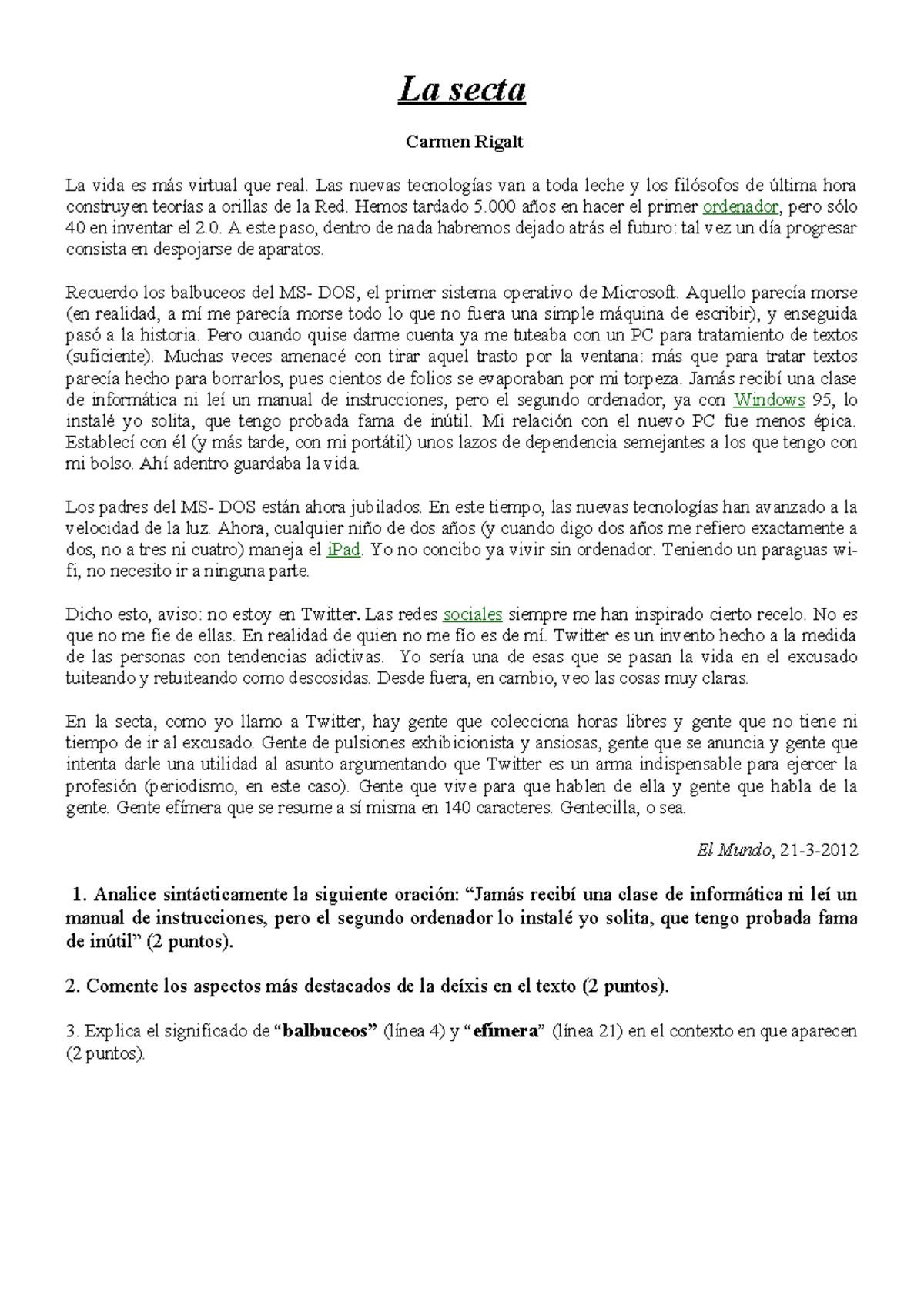 Texto La secta - gqerbgqegbqergbq - La secta Carmen Rigalt La vida es ...