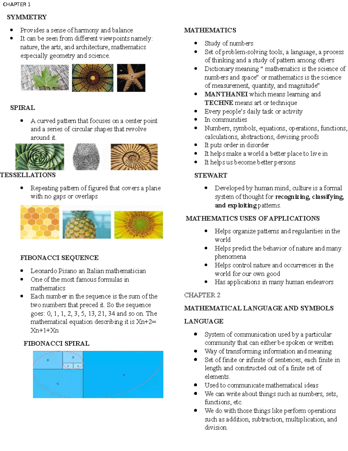 Mmw - Ms. Ashley - CHAPTER 1 SYMMETRY Provides a sense of harmony and ...