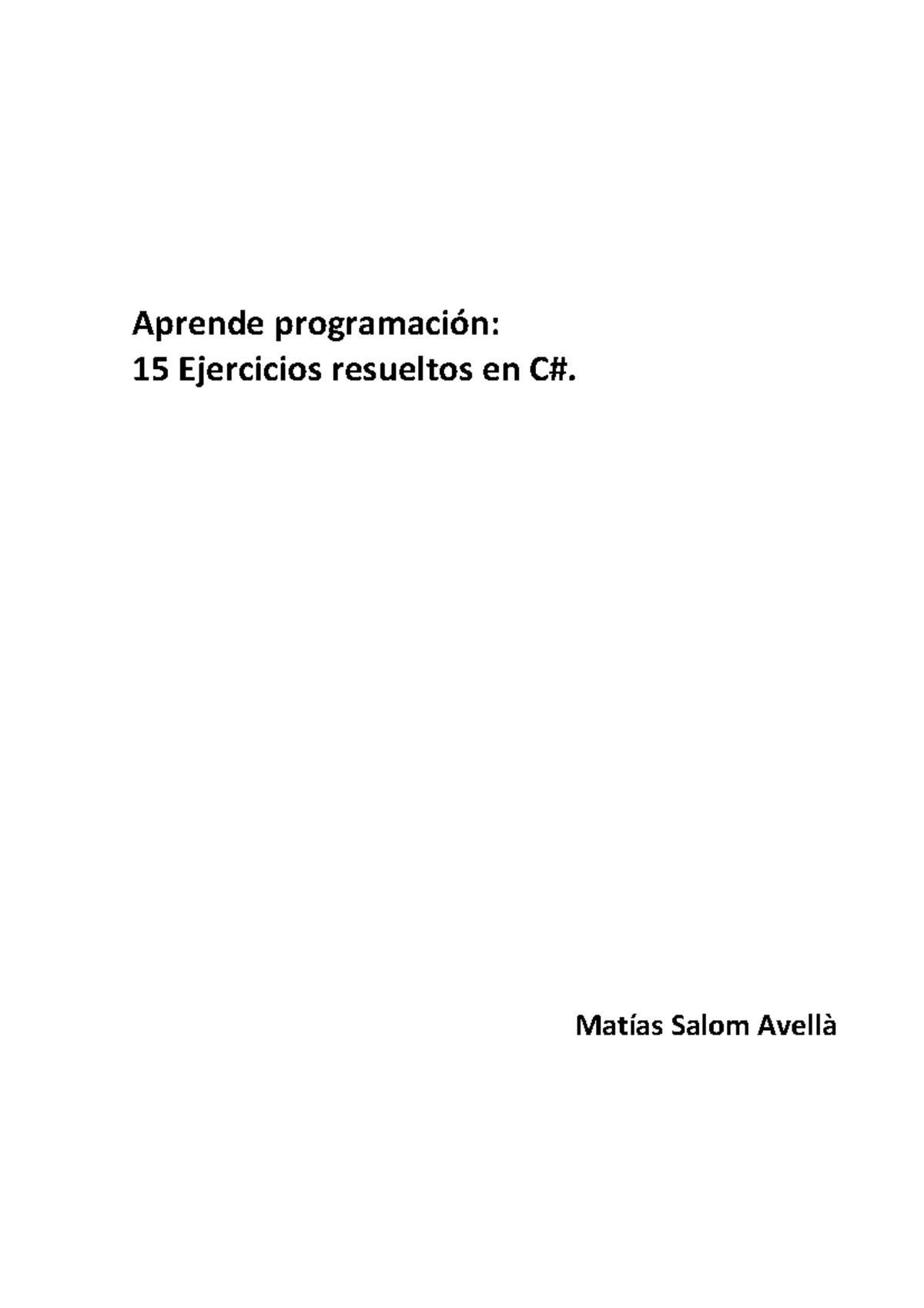 Aprende programacion 15 Ejercicios resue - Aprende programación: 15 ...