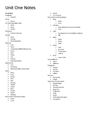 ASL YEAR 1 - Unit 3 Vocabulary List - TRUE+WAY ASL Vocabulary Unit 3 ...