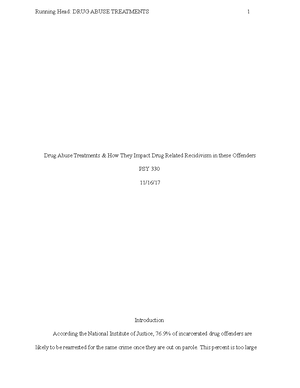 Drug Abuse Treatments & How They Impact Drug Related Recidivism in ...