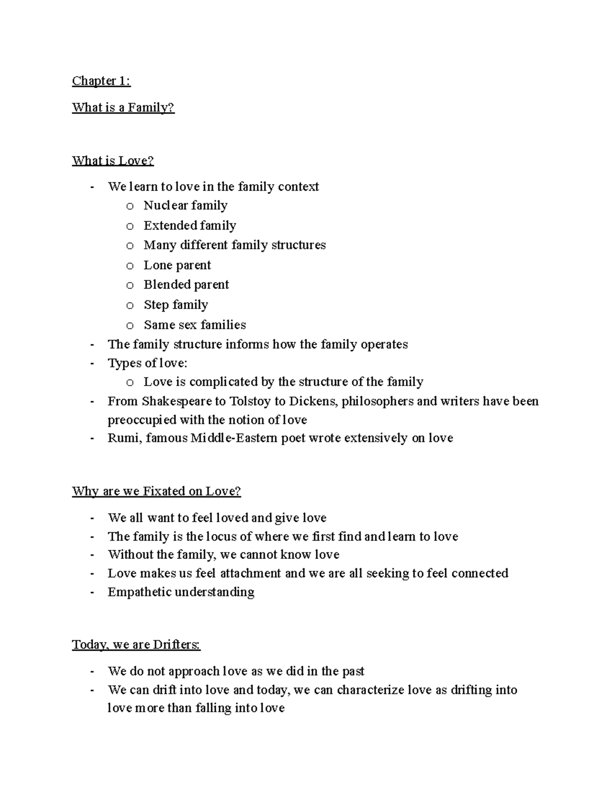 Chapter 1 - Chapter 1: What is a Family? What is Love? - We learn to ...