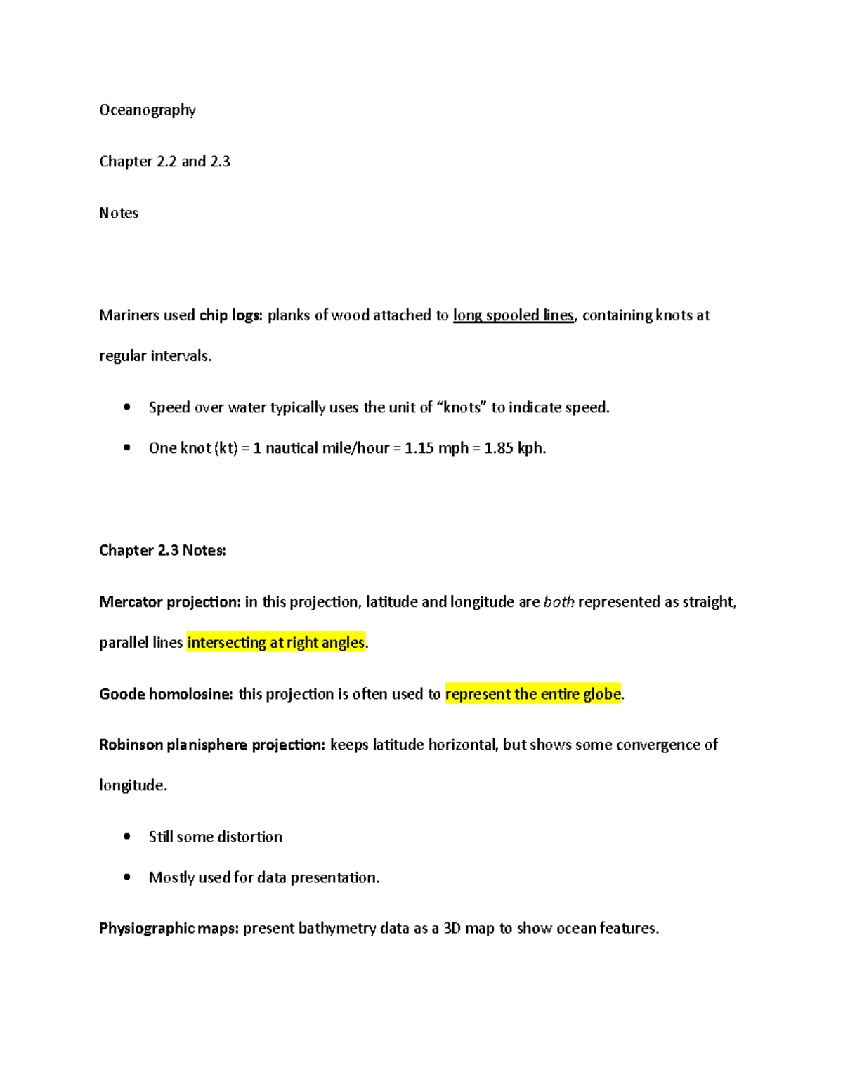 Oceanography Chapter 2.2 and 2.3 Notes - Oceanography Chapter 2 and 2 ...