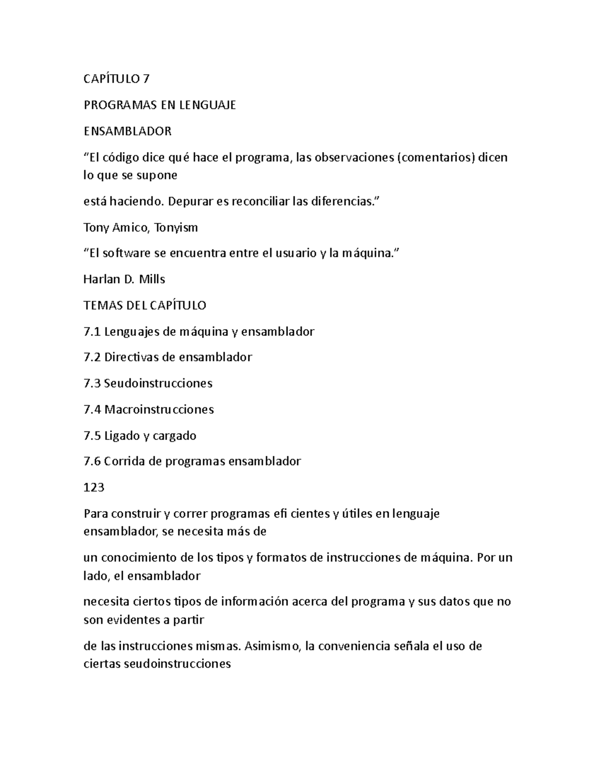 Capítulo 7 - informacion - CAPÍTULO 7 PROGRAMAS EN LENGUAJE ENSAMBLADOR ...