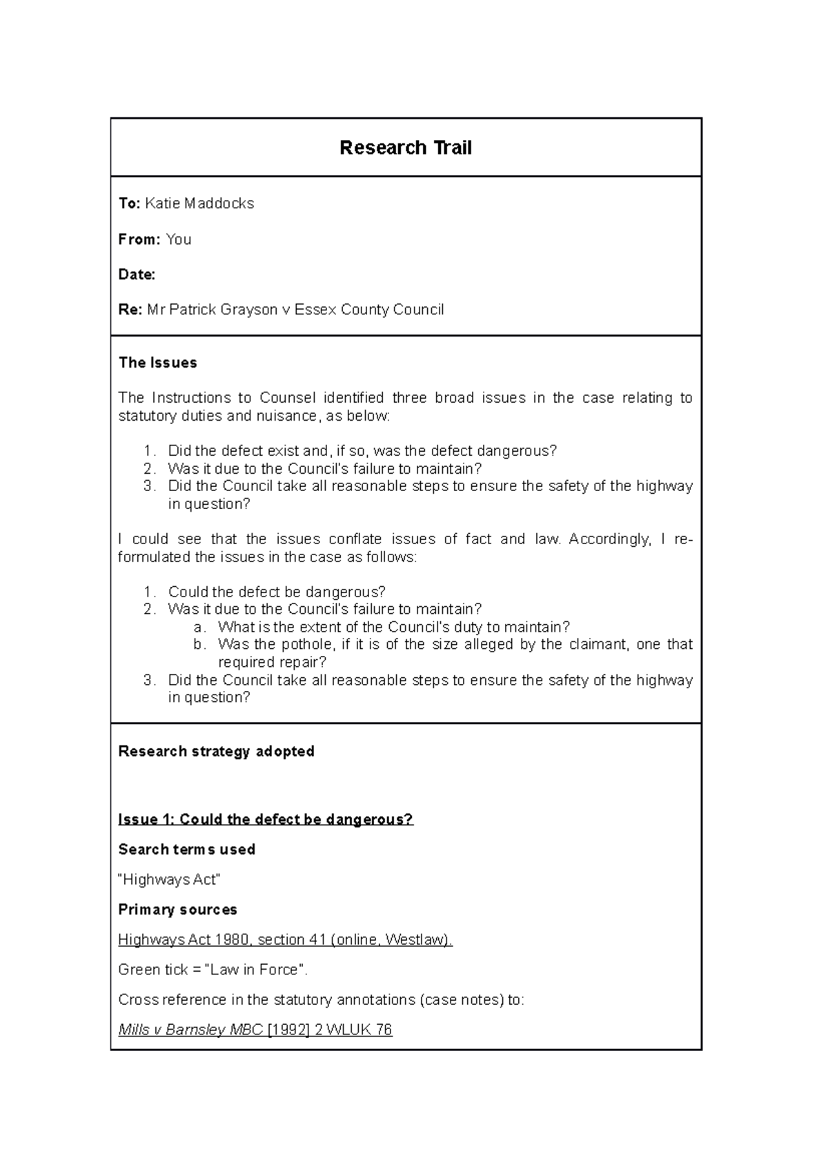 BTC2 Common Law W8 Consolidate Research Trail - Research Trail To ...