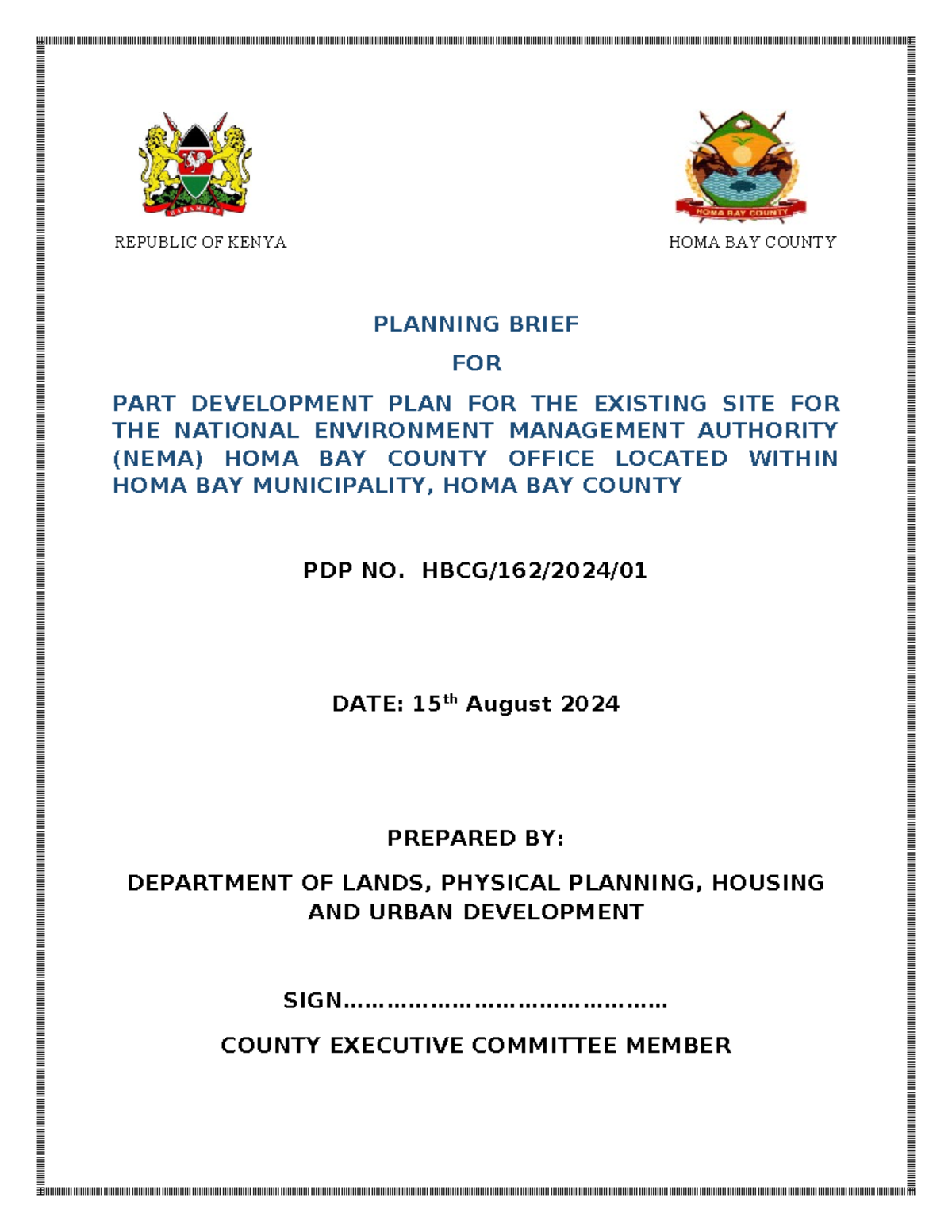 PDP Report - Part Development Plan - PLANNING BRIEF FOR PART ...