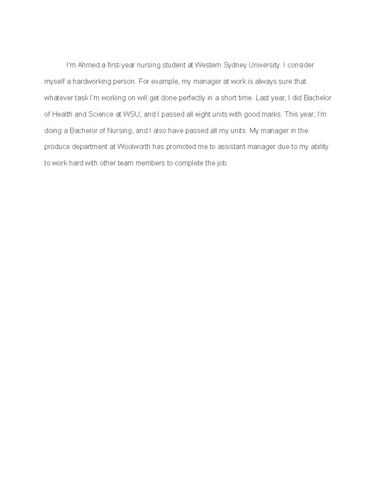 Introduction Paragraph I m Ahmed A First year Nursing Student At introduction-paragraph-i-m-ahmed-a-first-year-nursing-student-at