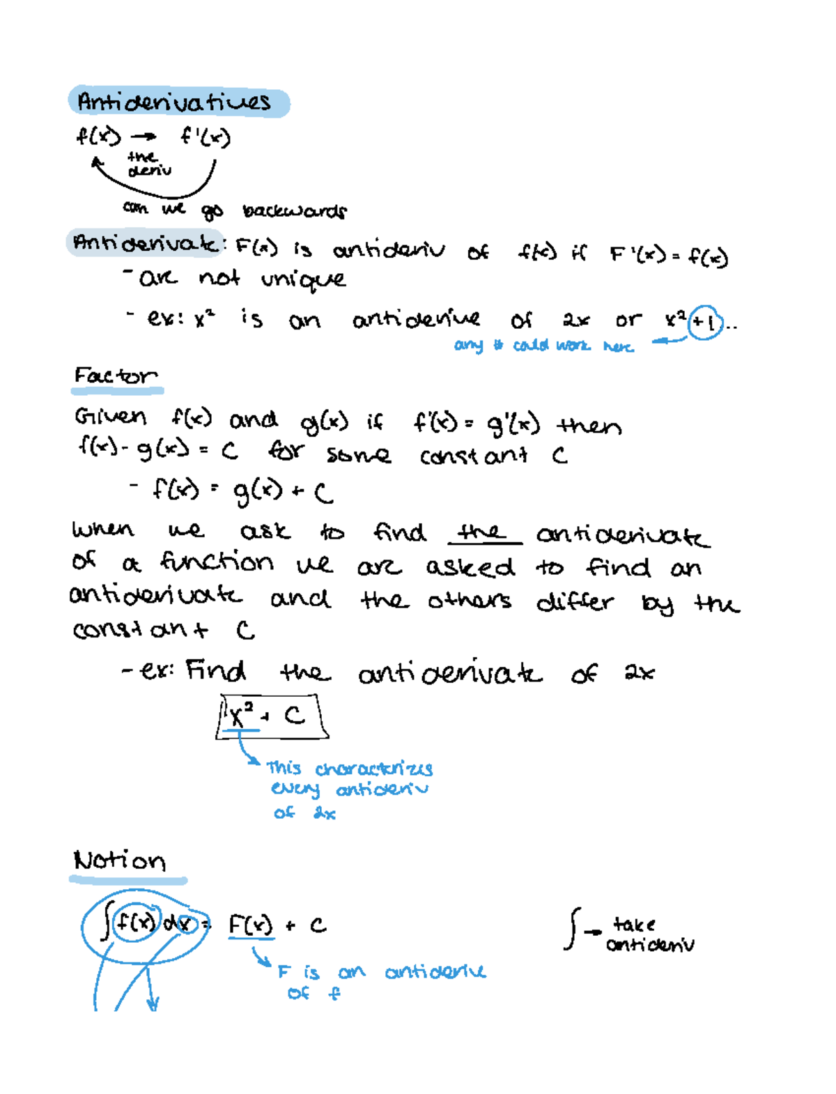Lecture 26 Indefinite Integral - Anti derivatives f can we go backwards ...