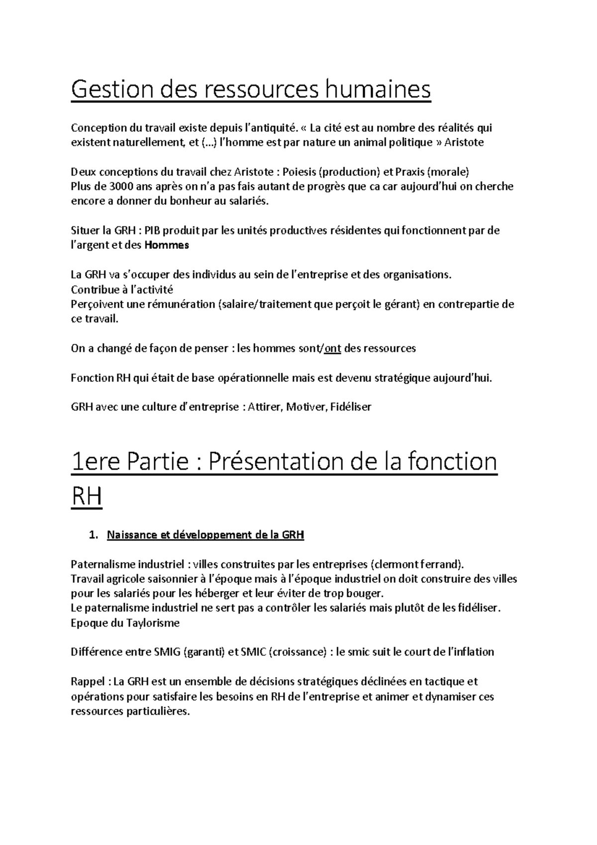 GRH-1 - Présentation de la fonction RH - Warning: TT: undefined function: 32 Warning: TT ...