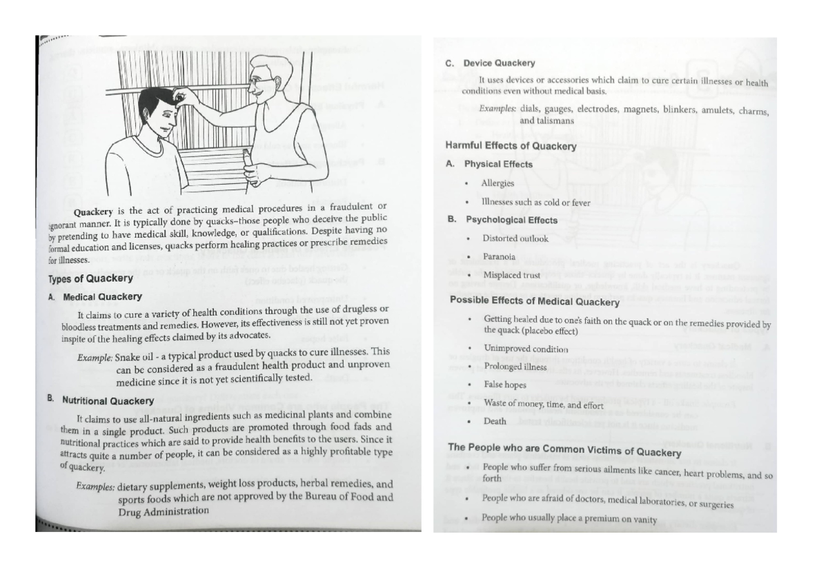 Health Lesson 4-Quackery - C. Device Quackery It uses devices or ...