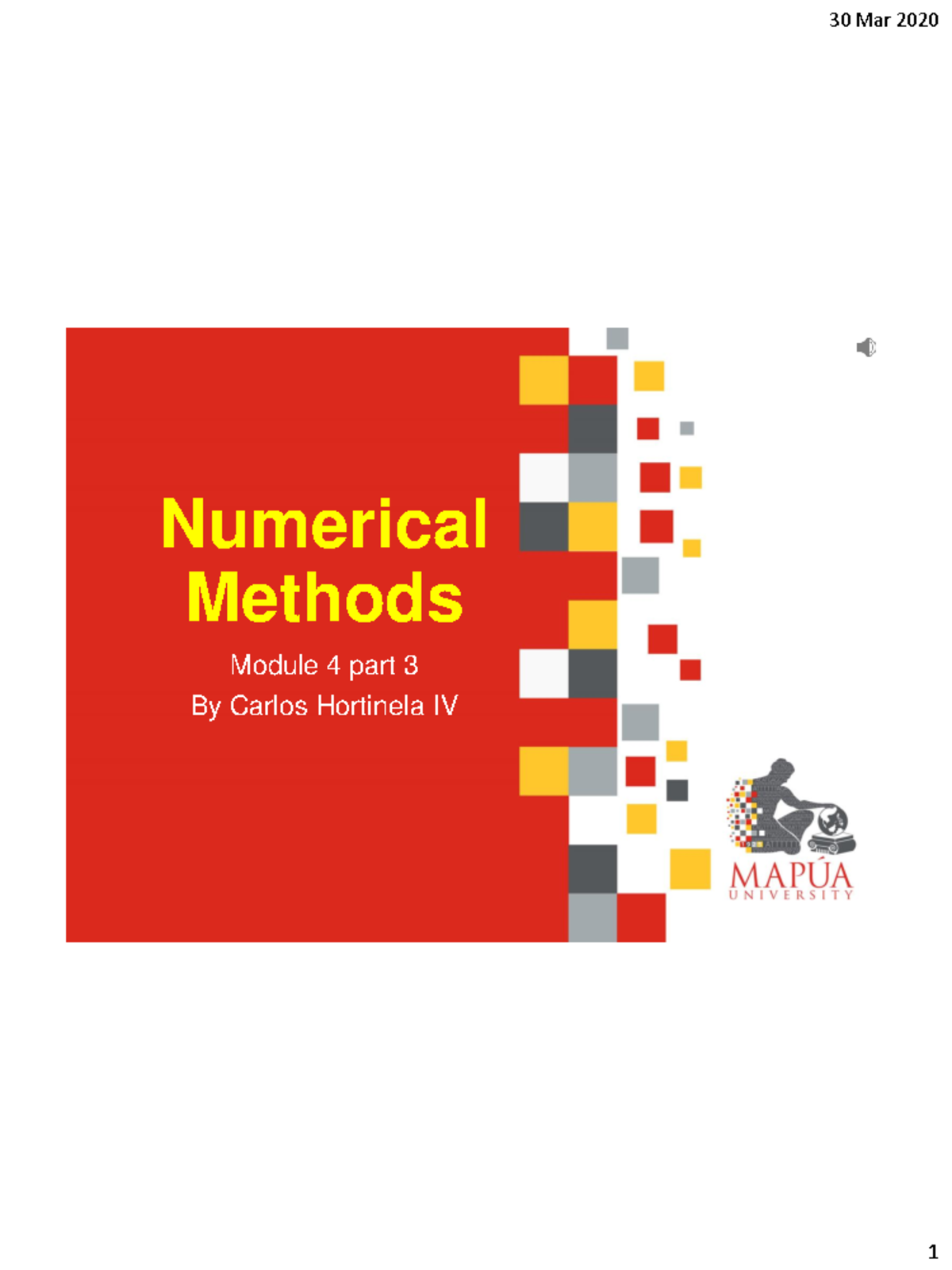 Simpson's three-eight - Numerical Methods Module 4 part 3 By Carlos Hortinela IV Numerical - Studocu