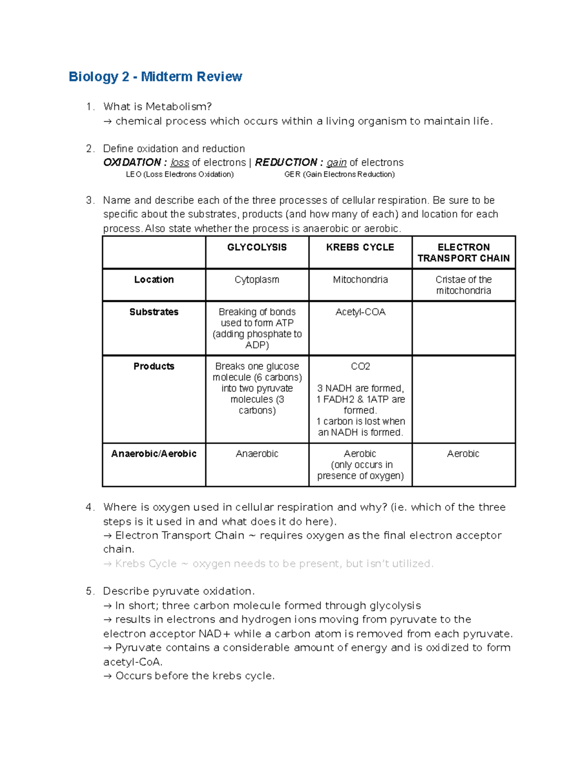 Biology 2 - Midterm Review - Biology 2 - Midterm Review What is ...