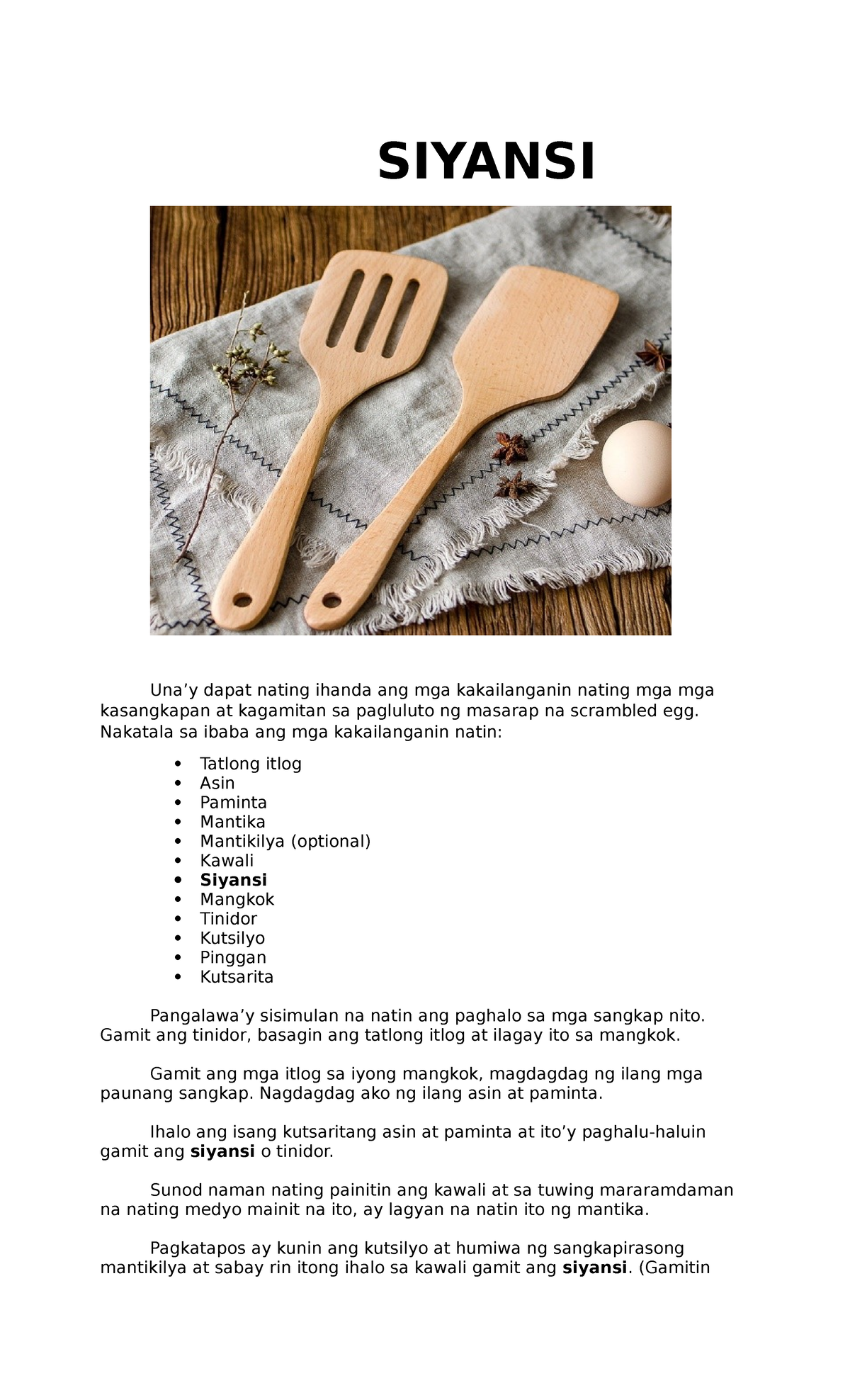 04-Application - None - SIYANSI Una’y dapat nating ihanda ang mga ...