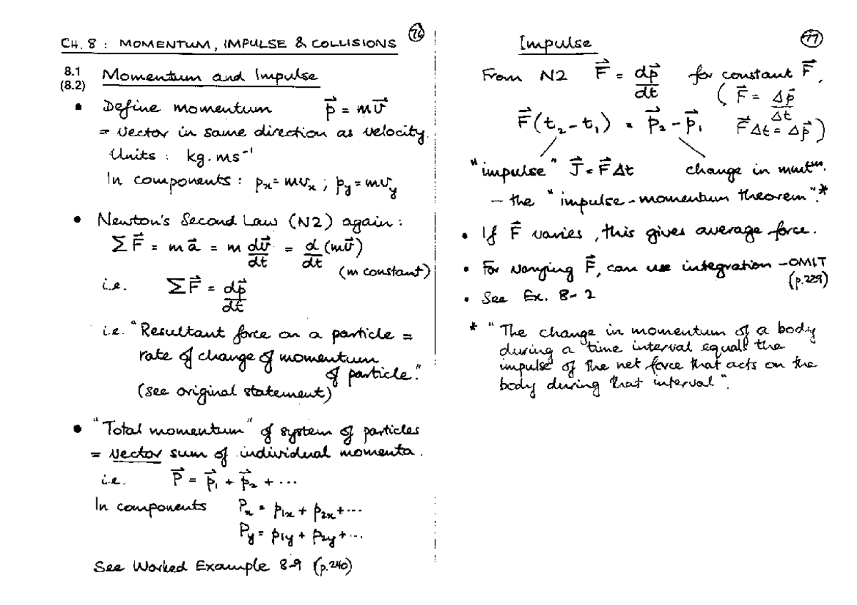 Mechanics Chapter 8 - PHYS161 - Studocu