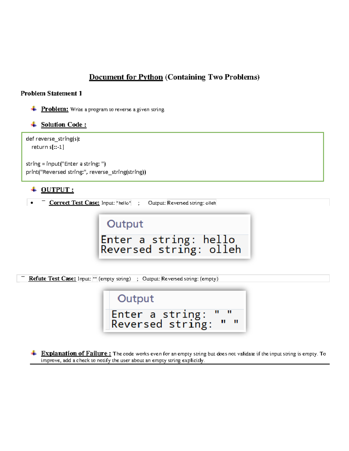 SOLVE ASSIGNMENTS - Document for Python (Containing Two Problems) Problem Statement 1 Problem ...
