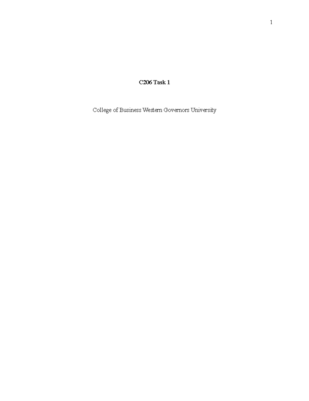 C206 Task 1 - C206 Task 1 Pass - C206 / EHM1 - WGU - Studocu