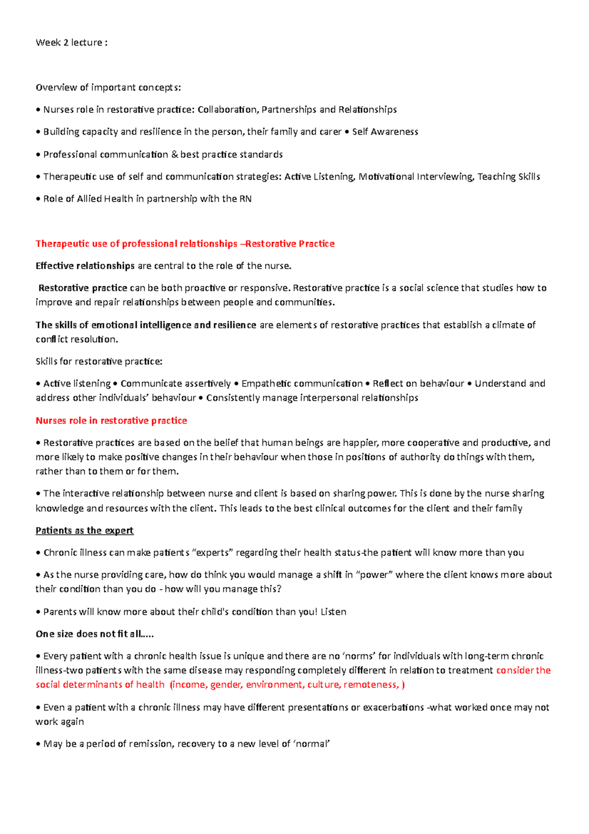 Week 2 lecture - Week 2 lecture : Overview of important concepts ...