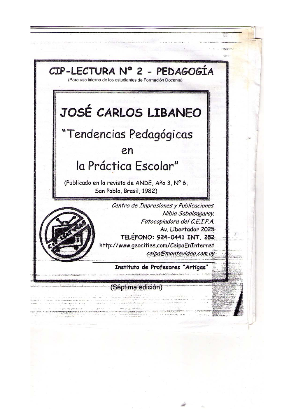 Libaneo - trabajo - Observación y análisis - Studocu