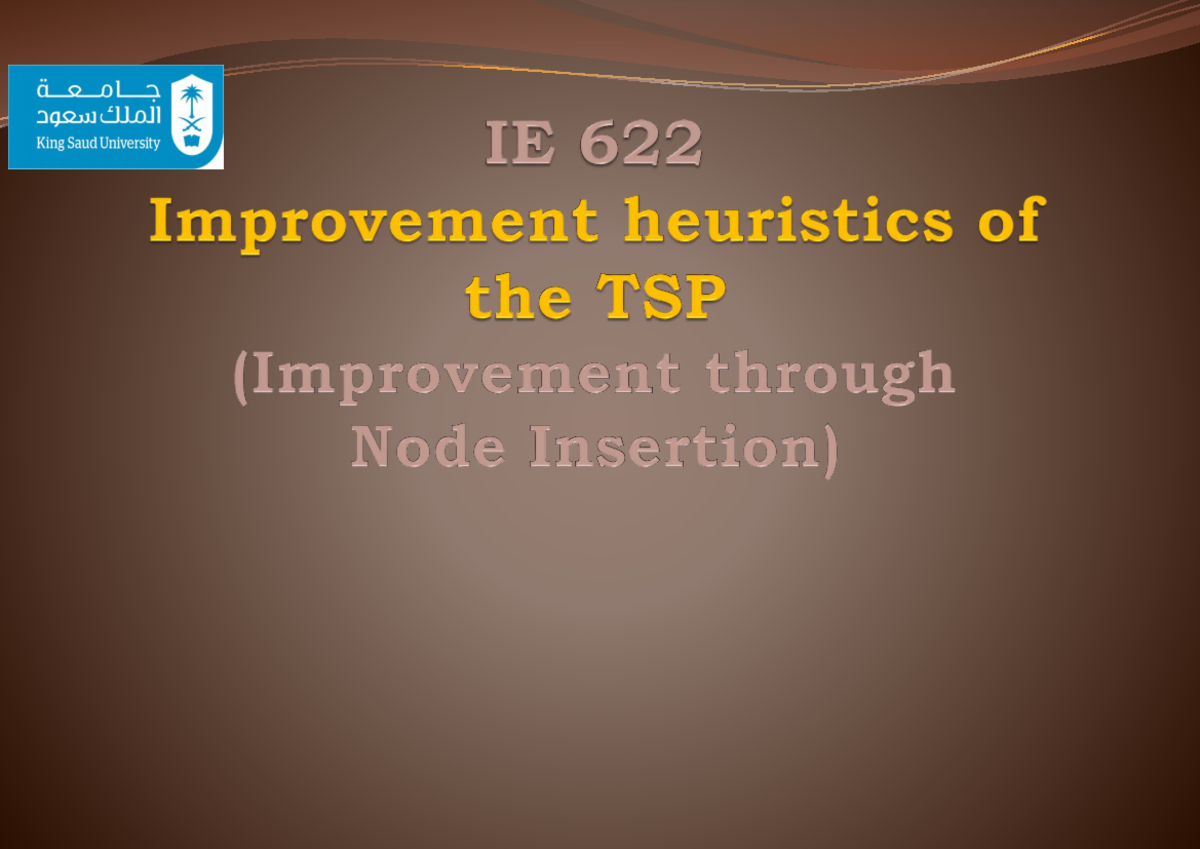 5-Improvement through node insertion-TSP heurestics - OUTLINE ...