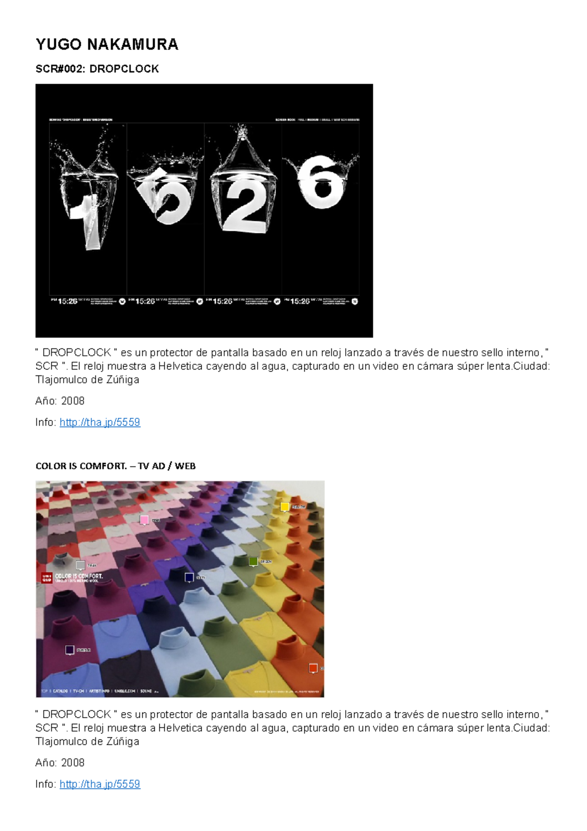 Campo comunicacional - cristian cardozo - YUGO NAKAMURA SCR#002: DROPCLOCK “ DROPCLOCK ” es un ...