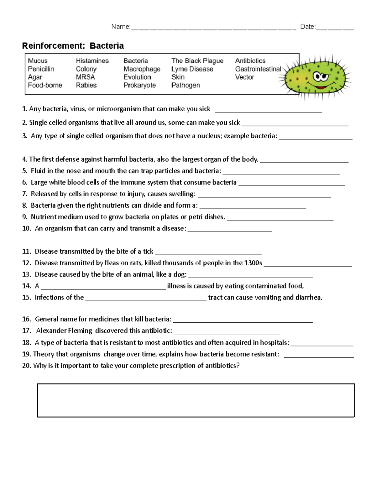 Reinforcement Bacteria - Name ...