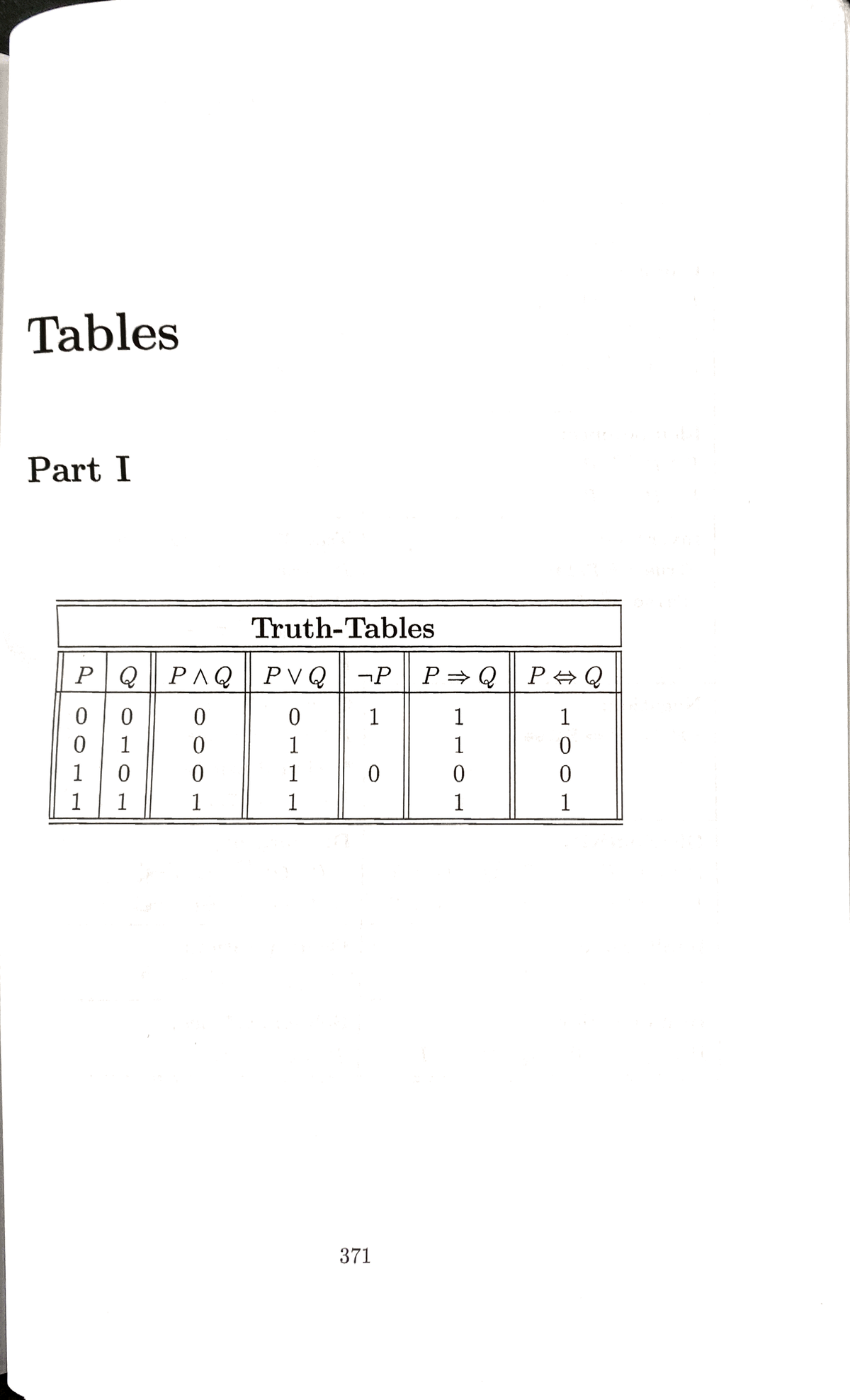 Logic tables - cvbnjklş - Latijn - Studeersnel