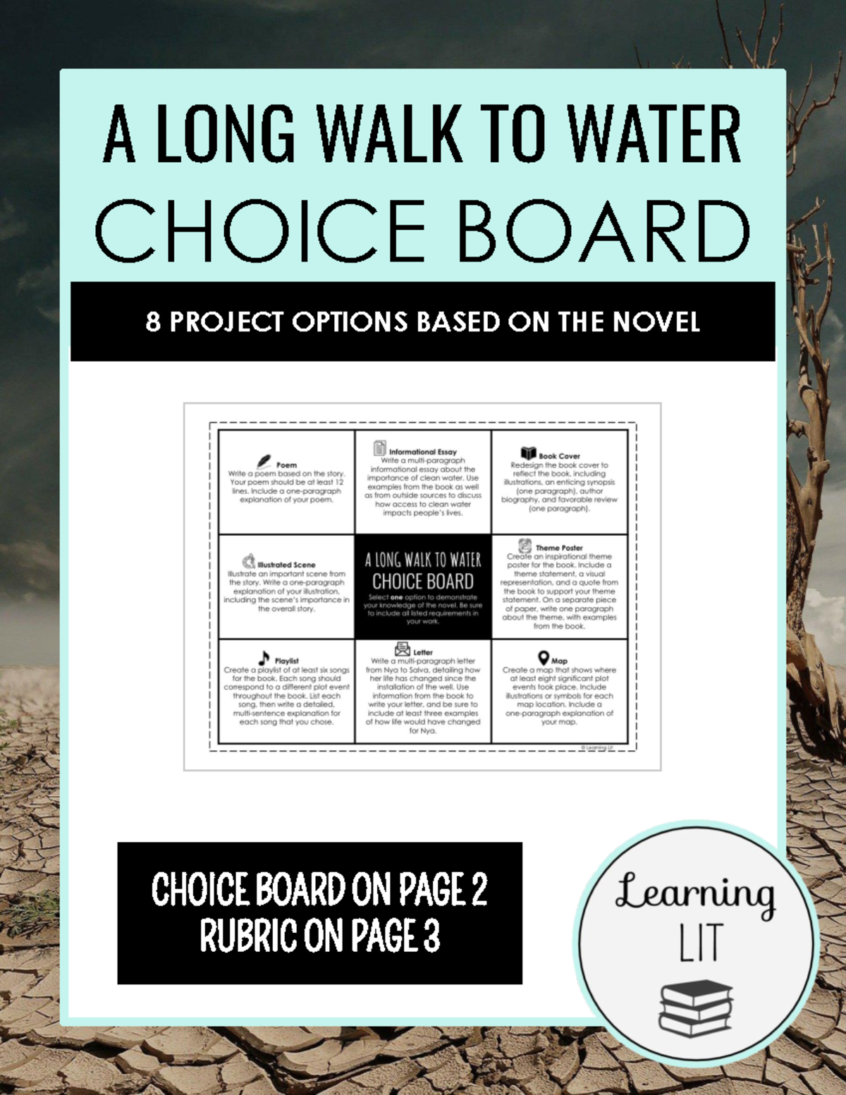 ALong Walkto Water Project Choice Board Activities Basedonthe Novel-1-2 ...