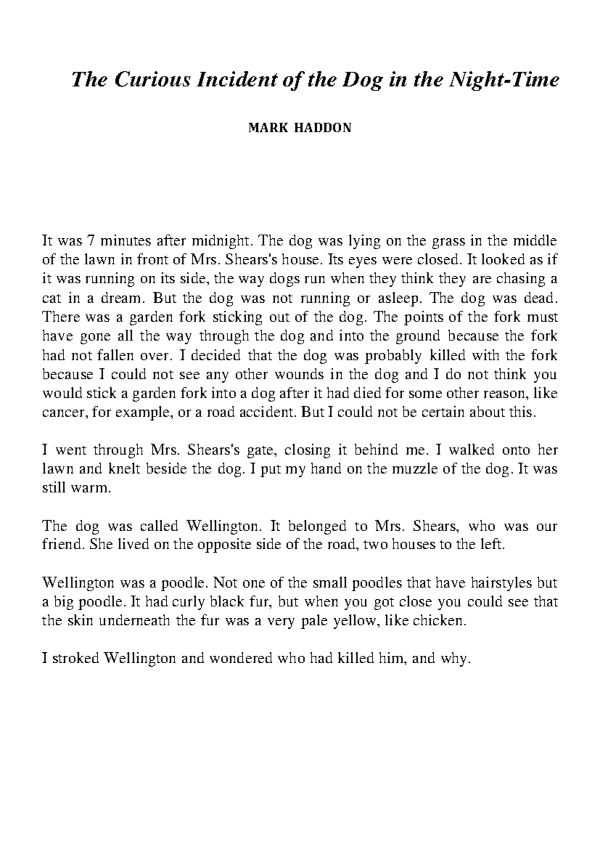 The curious incident of the dog in the night time5 - The Curious ...