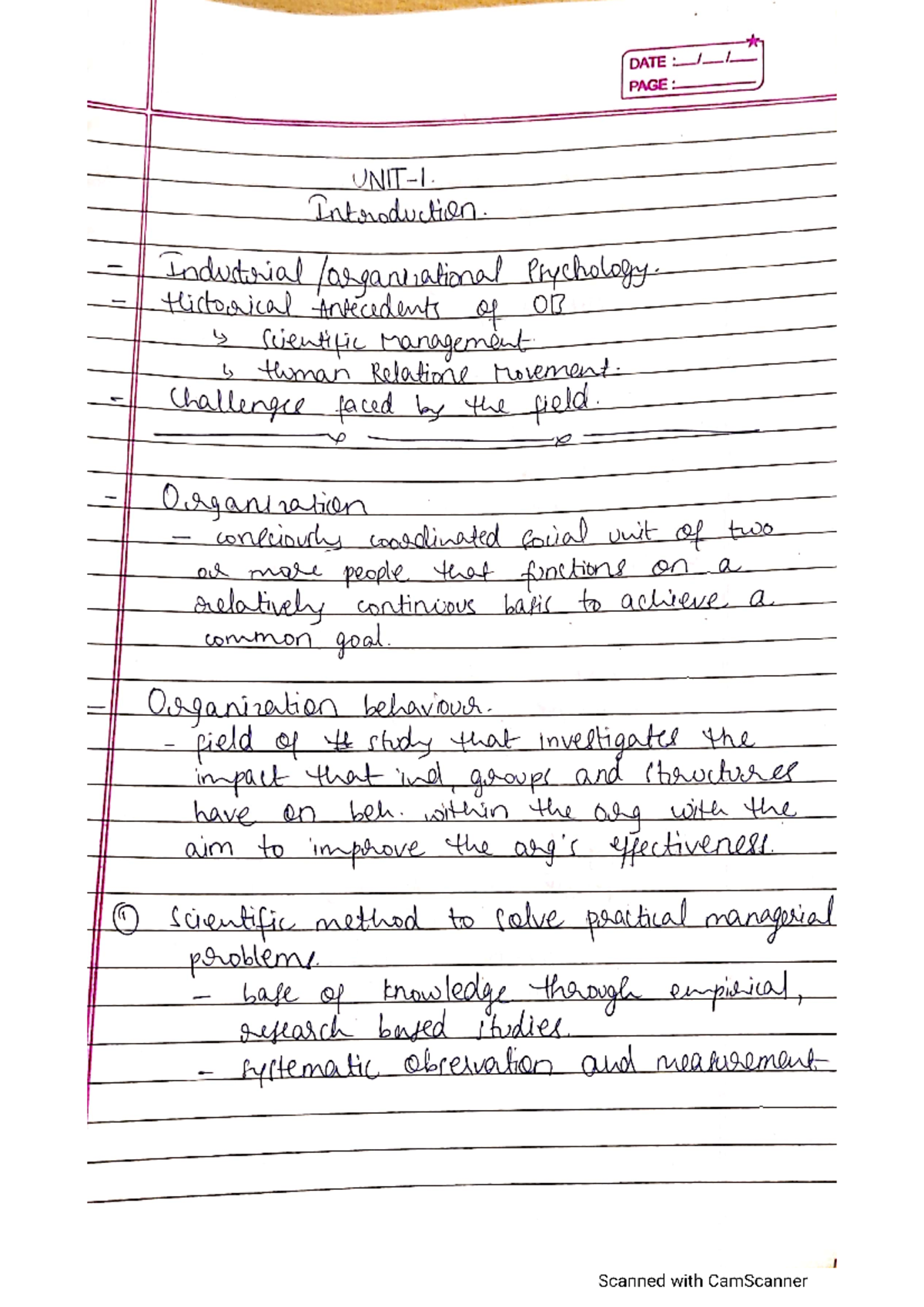 OB unit 1 - Organizational Behavior - Studocu