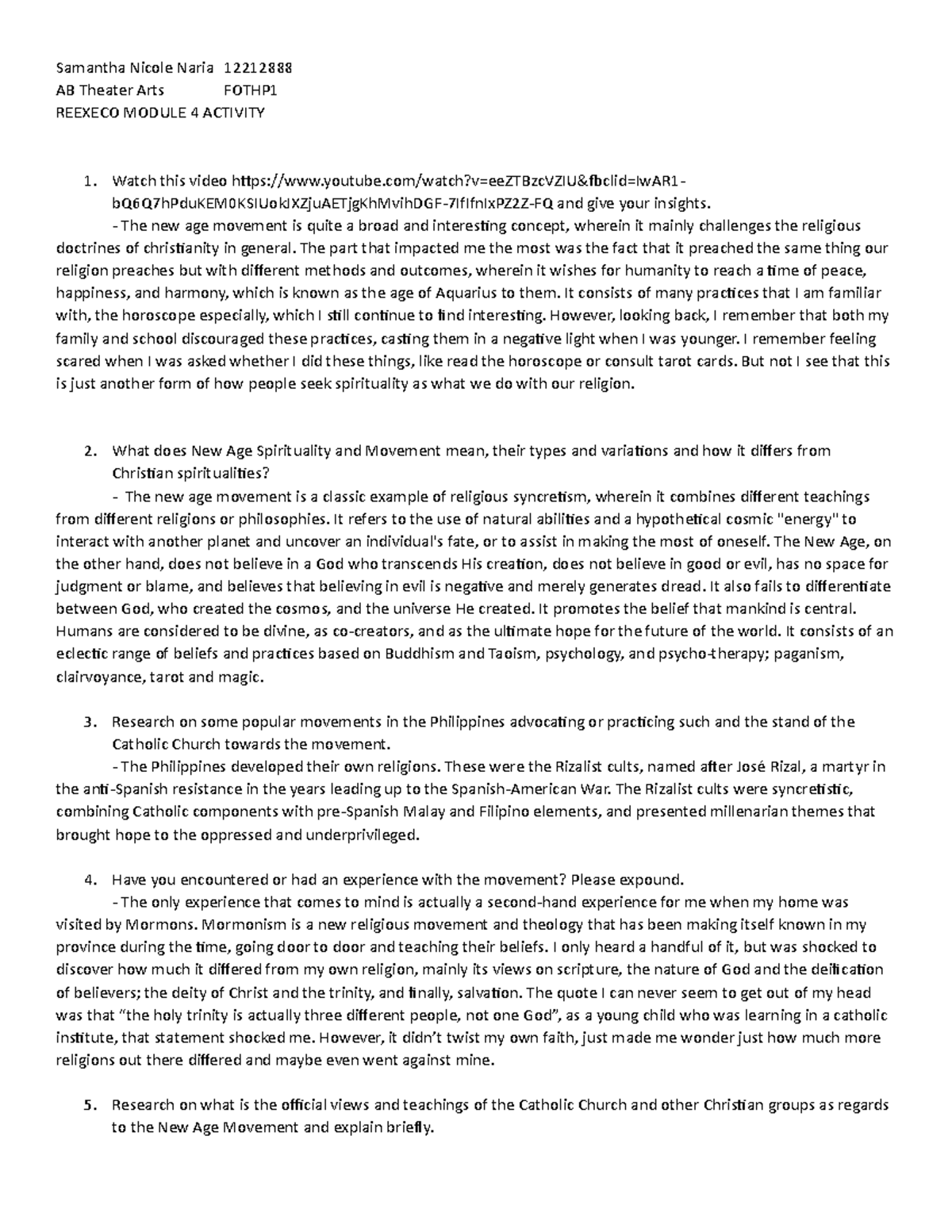 Samantha Nicole Naria Reexecomodule 4 Activity - Samantha Nicole Naria ...