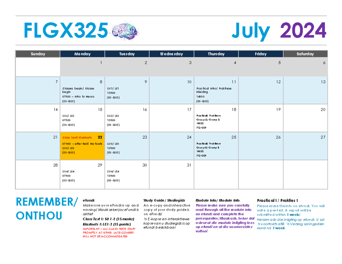 Calendar Planning 2024 FLGX 325 - FLGX325 July 2024 Sunday Monday ...