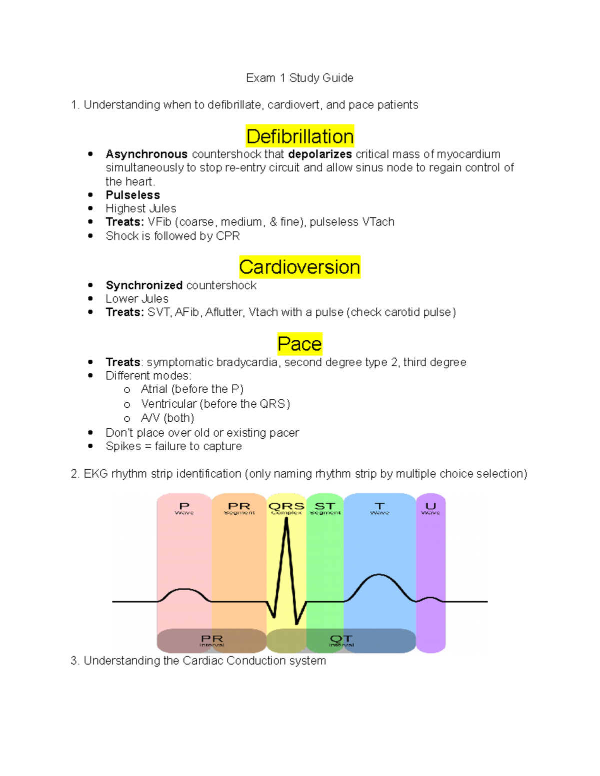 Exam 1 Study Guide - Exam 1 Study Guide Understanding when to ...