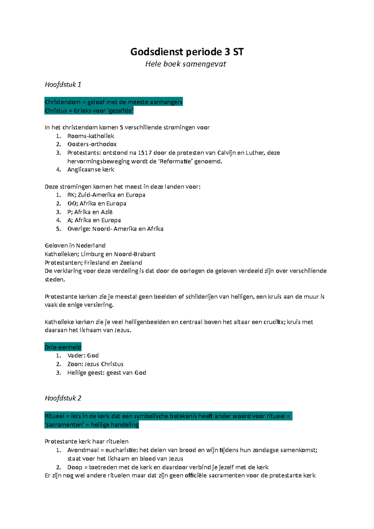 Godsdienst periode 3 ST - Rooms-katholiek 2. Oosters-orthodox 3 ...