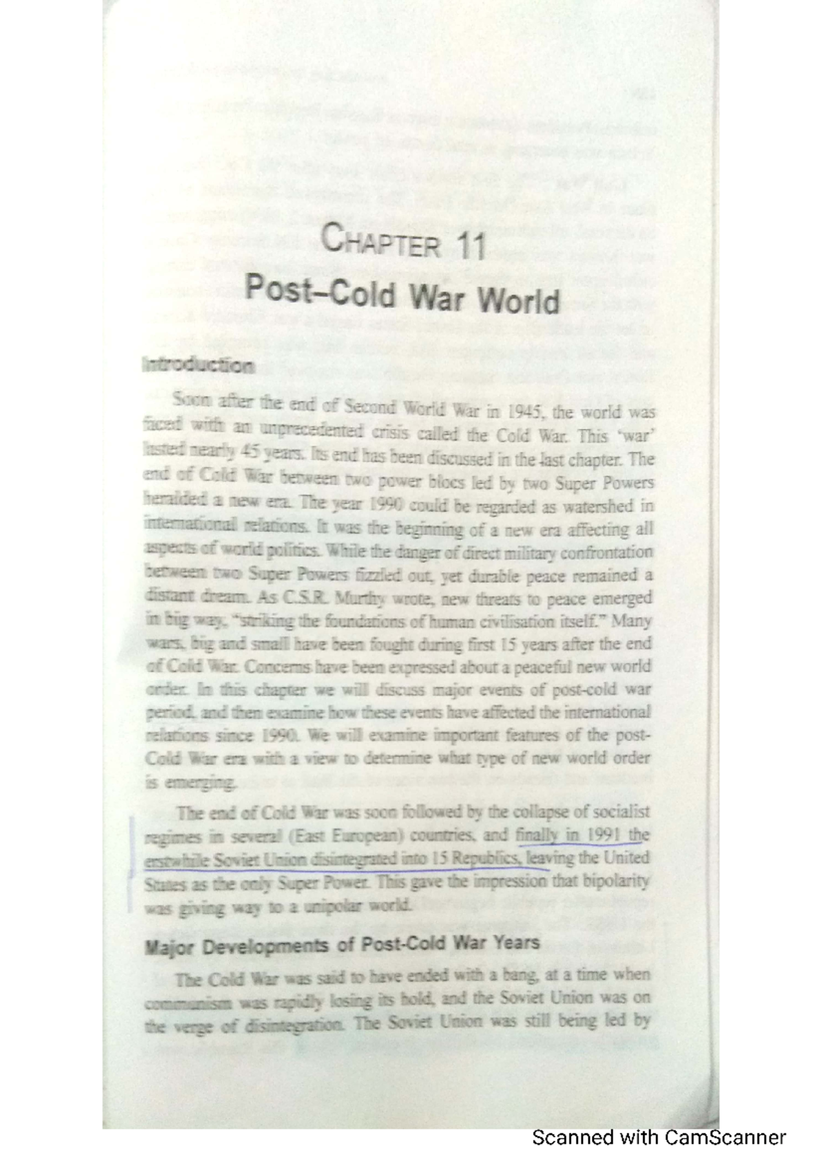 Post Cold War period - 2019 - International Relations - Studocu