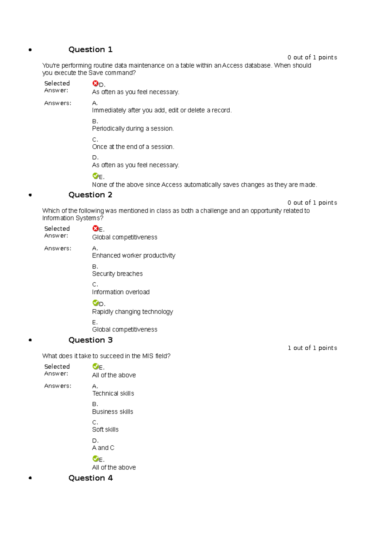 MGS EXAM Review for exam 1 of the module - Question 1 0 out of 1 points ...