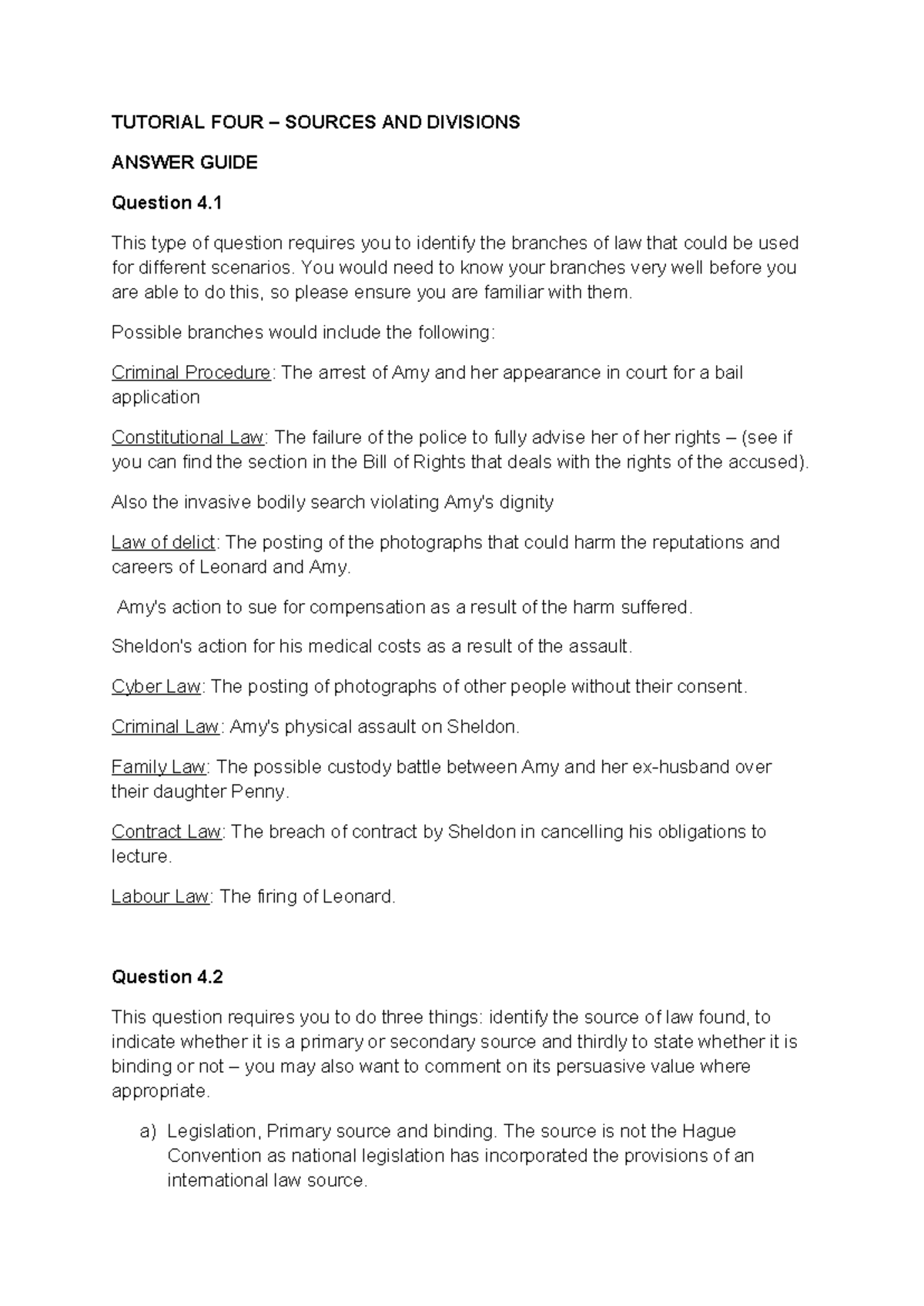 Tutorial FOUR Answer Guide - TUTORIAL FOUR – SOURCES AND DIVISIONS ...