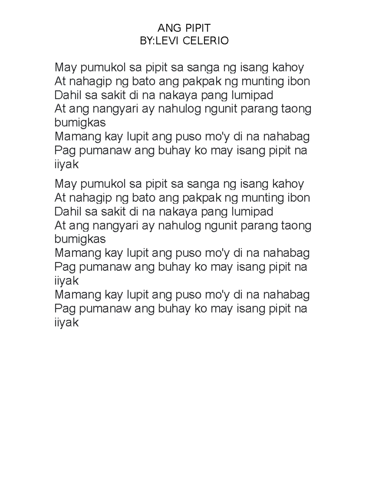 ANG Pipit - We are performing a song to perform in front of our teacher ...