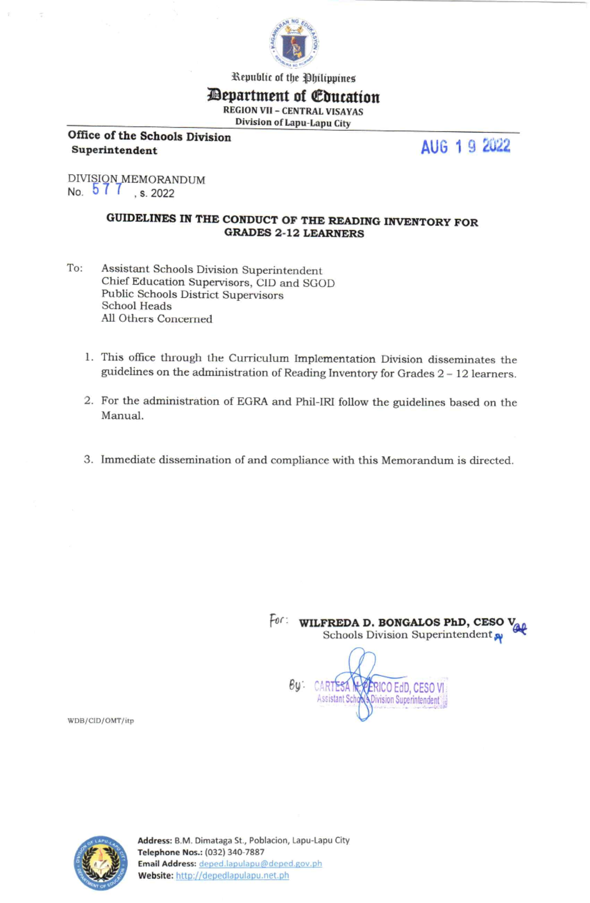 DM-No.-577-s.-2022-Guidelines-in-the-Conduct-of-the-Reading-Inventory ...
