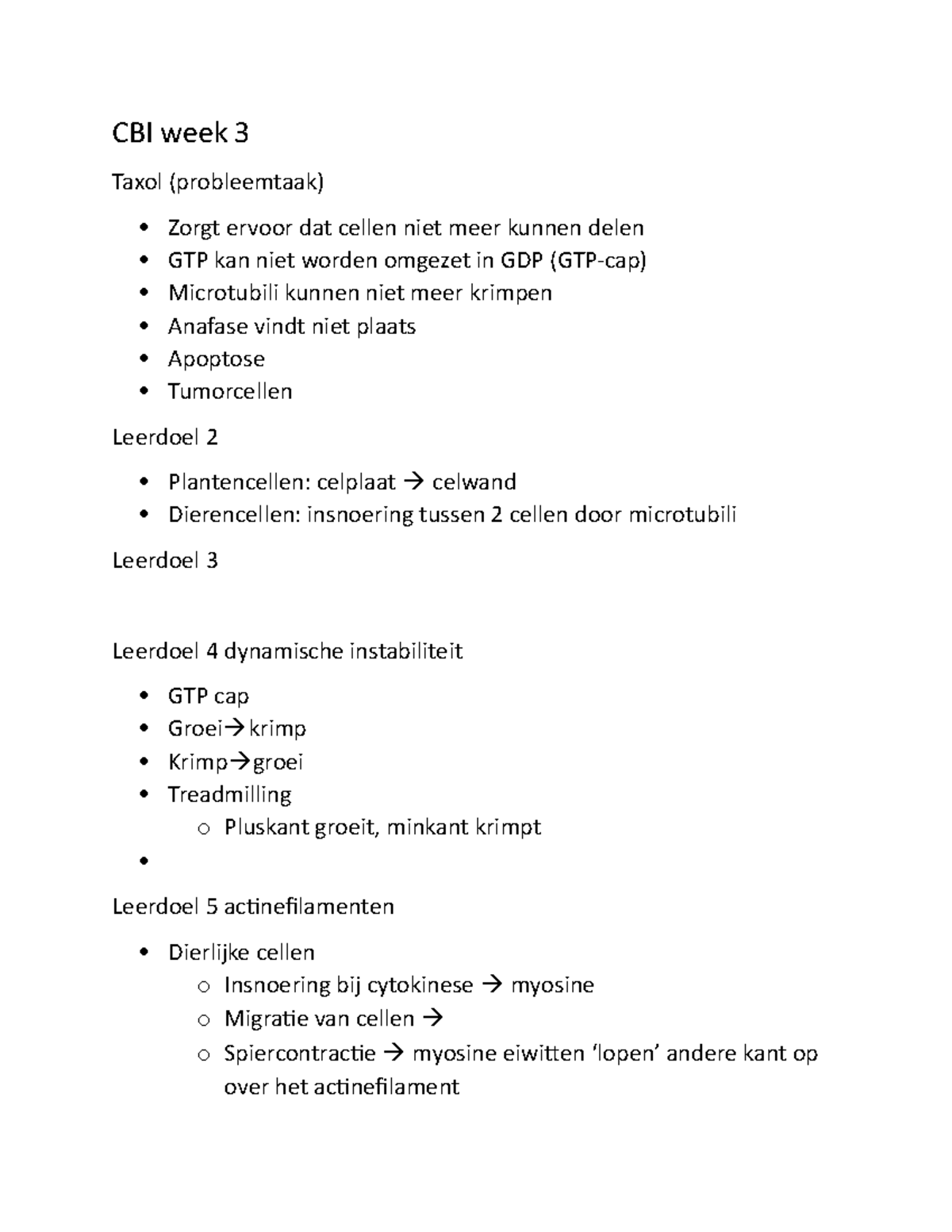 CBI leerdoelen week 3 presentaties - CBI week 3 Taxol (probleemtaak ...